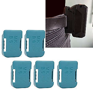 Walfront 5Pcs Battery Storage Rack Battery Holder Case for 18V Fixing Devices(Cyan)