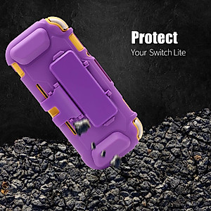 TPU Case for Nintendo Switch lite, Protective Case for Nintendo Switch lite with Game Card Storage and Kickstand - Turquoise