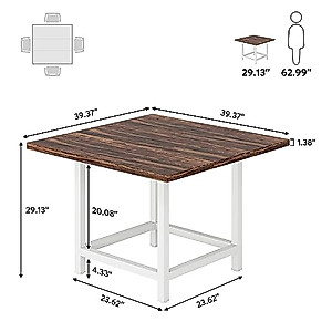 LITTLE TREE 39.5 Inches Small Conference Room Table for 4 People,Oak&Whtie
