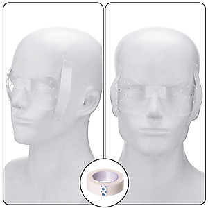 Spnico 5 Pieces Plastic Eye Clear Ventilated Eye Transparent Hole Eye Coverings with Gentle Paper Tape Breathable Eye Protections Care Supplies for Adults to Prevent Sand Gravel