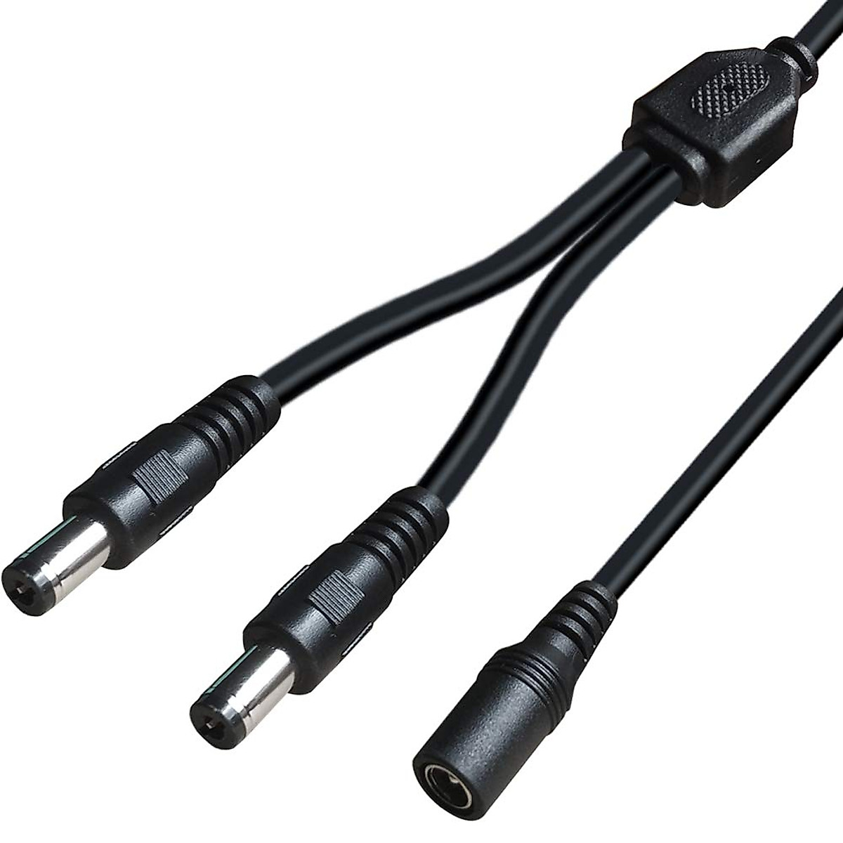 2 Pack DC Power 1 Female to 2 Male 5.5mm x 2.1mm DC Power Supply Splitter Cord for Surveillance Camera Cable Barrel Plug,Y Splitter Adapter Wire,2 Way Y-Cable for CCTV Security Camera,LED Strip Light