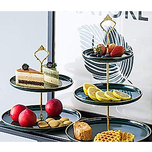 2 Sets of 3 Tier Cake Plate Stand Handle, Metal Fruit Cake Cupcake Plate Stand Handle Fitting Hardware (Sun Flower,Crown Fittings, Golden+Siver)