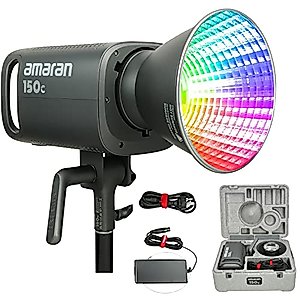Aputure Amaran 150c COB Video Light,RGBWW 150W,2,500K to 7,500K CCT with G/M Adjustment,15,610 lux @ 1m with Hyper Reflector,APP Control