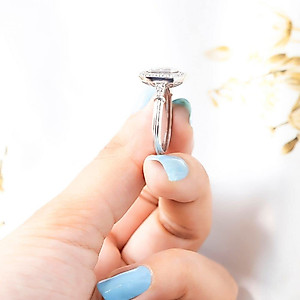 1 2/5 Carat Emerald Cut Cubic Zirconia Art Deco Milgrain Engagement Ring for Women in 925 Sterling Silver (VVS, 1.40 CTW) Anniversary CZ Ring Size 8 by Facet Jewel