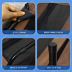 PawHut 48" x 36" Elevated Breathable Dog Bed Portable Pet Cot w/Carry Bag Metal Frame Breathable Mesh Indoor and Outdoor Tan