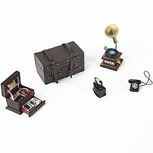 5 Pieces Miniature Furniture Set for 1/12 Scale Set (Vintage Style)