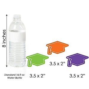 Big Dot of Happiness Hats Off Grad - DIY Shaped Graduation Party Cut-Outs - 24 Count