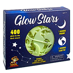 300 Count Glow Stars; Glow in The Dark Stars for Ceiling, Ceiling Stars, Glowing Stars for Ceiling Include Bonus Moon, Earth & Big Dipper Constellation (300 Stars)