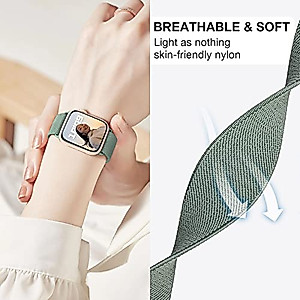 BELONGME 6 Packs Stretchy Nylon Solo Loop for Apple Watch Band Series Ultra SE 8 7 6 5 4 3 2 1 40mm 38mm 44mm 42mm 45mm 41mm 49mm, Women and Men Sport Apple Watch Bands Replacement for iWatch Bands