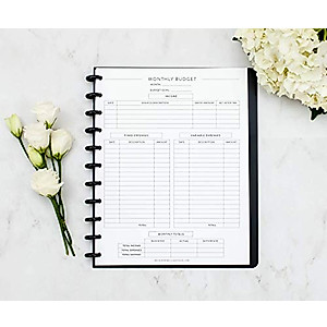 BetterNote Finance Plan Refill for Discbound Notebooks, Bill, Account, Expense, Budget, Fits Levenger Circa, The Happy Planner, Arc Systems, TUL, Talia, 1 Year Supply (11-Disc, 8.5"x11")
