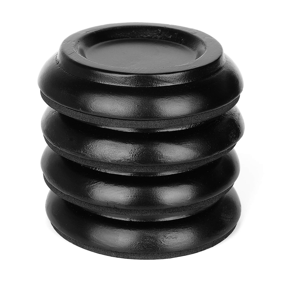 Eison Piano Caster Cups for Upright Piano Wooden Piano Caster Piano Leg Floor Protectors with Non-Slip & Anti-Noise Foam Hardwood Floor Protectors, Set of 4, Black