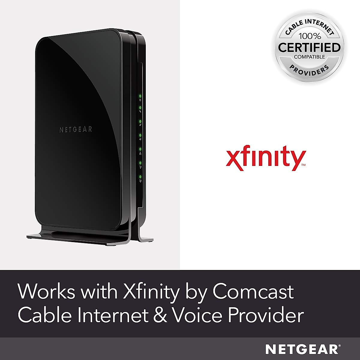 NETGEAR Cable Modem with Voice CM500V - For Xfinity by Comcast Internet & Voice | Supports Cable Plans Up to 300 Mbps | 2 Phone lines | DOCSIS 3.0 (Renewed)