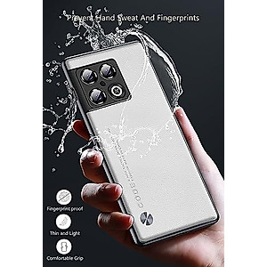 Puxssul for OnePlus 10 Pro 5G Case, Soft TPU Artificial Leather case,Extremely Light Ultra-Light Camera Protection Leather Cover Case for OnePlus 10 Pro 5G (White)