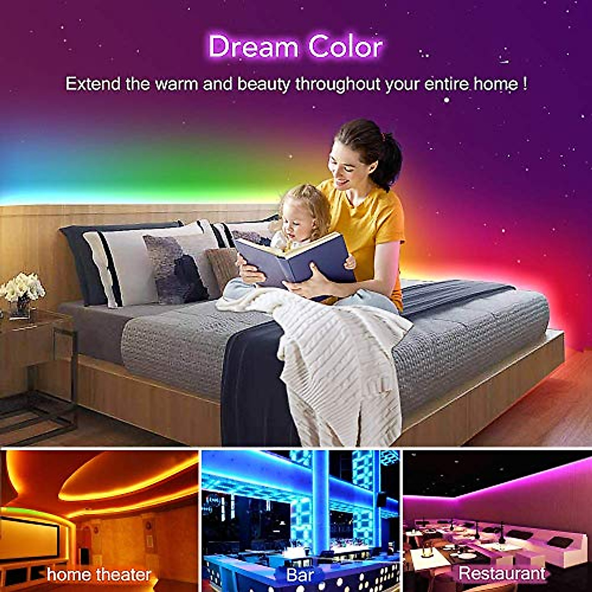 KORJO Dream Color LED Strip Lights, 32.8ft/10M Bluetooth LED Chasing Light with APP, 12V 300 LEDs 5050 RGB Color Changing Rope Light Kit, Flexible Led Strip Lighting for Home Kitchen