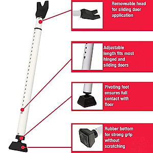 BORDSTRACT Door Security Bar, Sliding Patio Window Lock Security Bar with Non Lift Lock, Adjustable Security Door Stoppers, Universal Door Interior Security Bar for House Apartment Travel Hotel