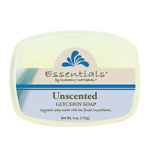 Essentials by Clearly Natural Glycerin Bar Soap, Unscented, 4-Ounce, Pack of 12 - CASE