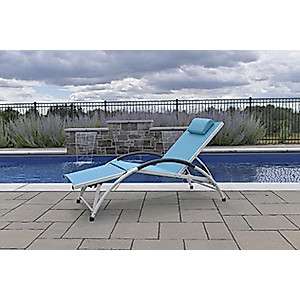 Vivere DKDSUN-TT Aluminum Dockside Sun Lounger, True Turquoise