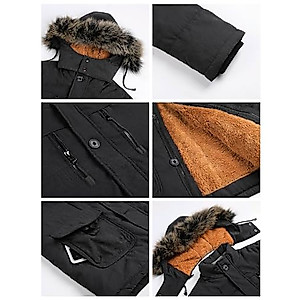 Tanming Men's Thicken Warm Winter Coat Mountain Ski Snowboard Jacket Hooded Parkas (Large, Black)