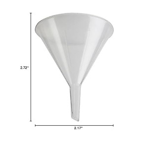 Karter Scientific 210Q2 Natural PP Plastic Funnels, Short Stem, 55mm (Pack of 100)
