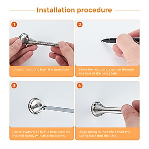 Ravinte Door Stoppers, 12 Pack Spring Door Stops with Rubber Bumper, Satin Nickel Door Stoppers for Bottom of Door