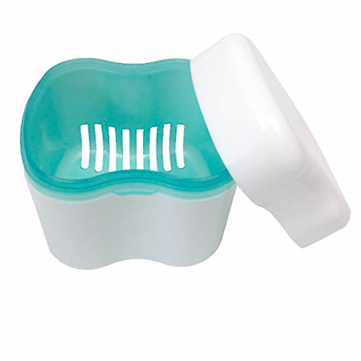 Bearals Denture Case, Denture Bath, Denture Cup with Strainer, Denture Box Container, Denture Cleaner Box (Green)