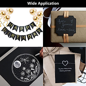 25 Sheets Black Cardstock Paper 8.5 x 11 inches, 250 GSM/92 lb Thick Card Stock Paper Black Construction Paper for DIY Cards, Cardstock Printer Paper Scrapbook Paper Cardboard Paper for Crafts