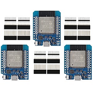 QCCAN 3PCS for ESP32 D1 Mini NodeMCU ESP-32 WLAN WiFi Bluetooth Development Board Base on ESP8266 Compatible with WeMos D1 Mini