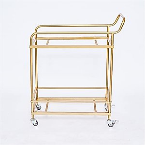 LIUJUN Dining Cart Hotel Shower Room Cart Restaurant Drink Cart Tea Cart Showroom Living Room Home Mobile Car (Color : Glass Panel, Size : 69 * 35 * 82cm)