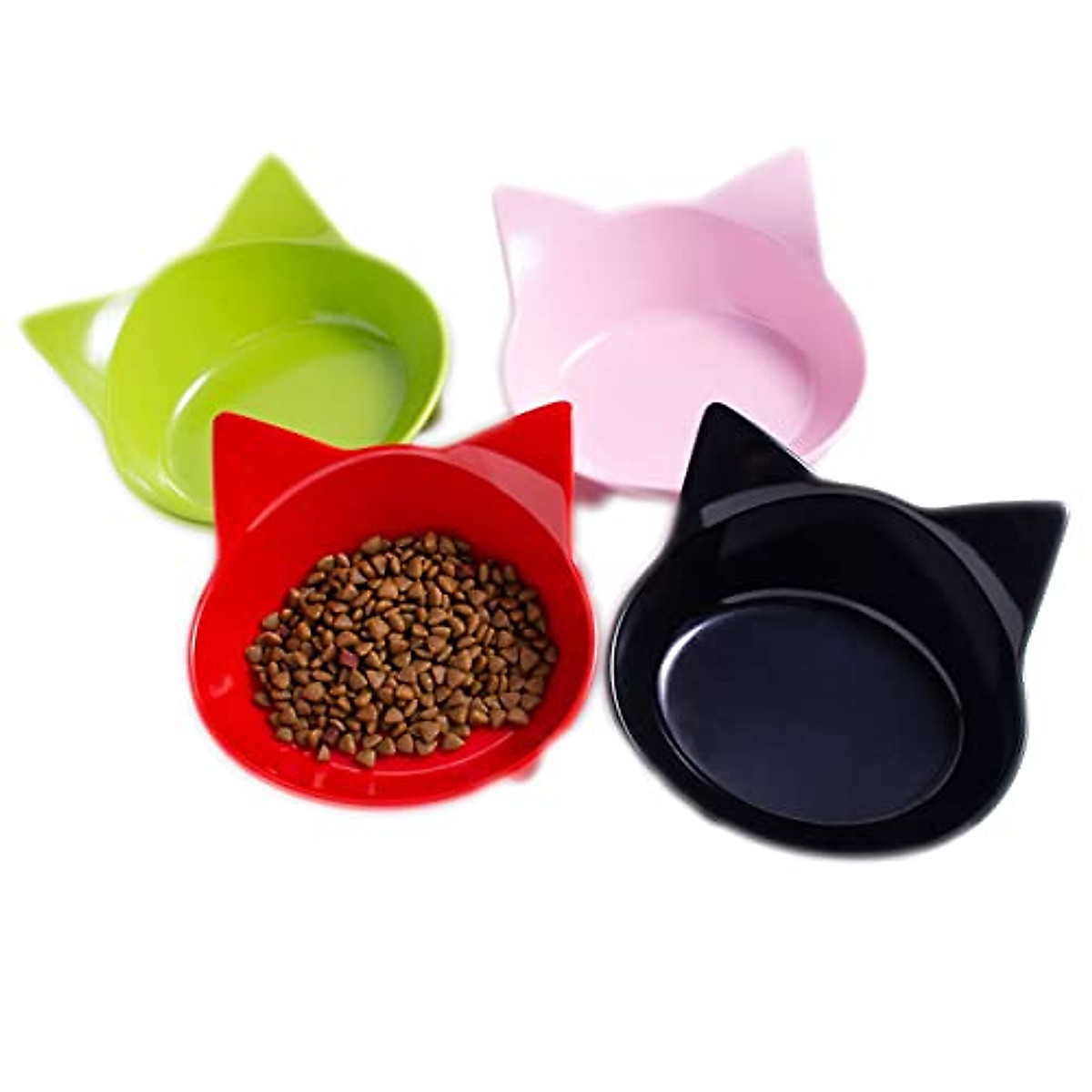 Cat Bowls, Anti-Slip Multi-Purpose Cat Food Bowl Pet Water Bowl Cat Feeding Bowl for Cats and Small Dogs (Pink)
