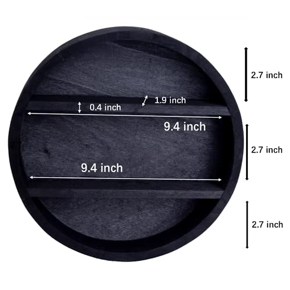 ZacoTrade Black Wooden Full Moon Shelf, Crystal Display, Mounted Wall Hanging Shelf Home Decor for Bedroom Bathroom,Full Moon Floating Shelves