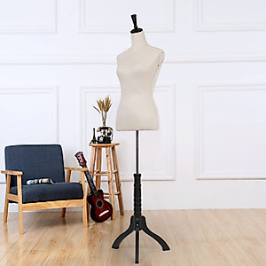 Sewing Mannequin Torso Manikin Dress Form 53-67 Inch Height Adjustable Female Retail Mannequin Dress Model Display Torso Body Tripod Stand Clothing Forms
