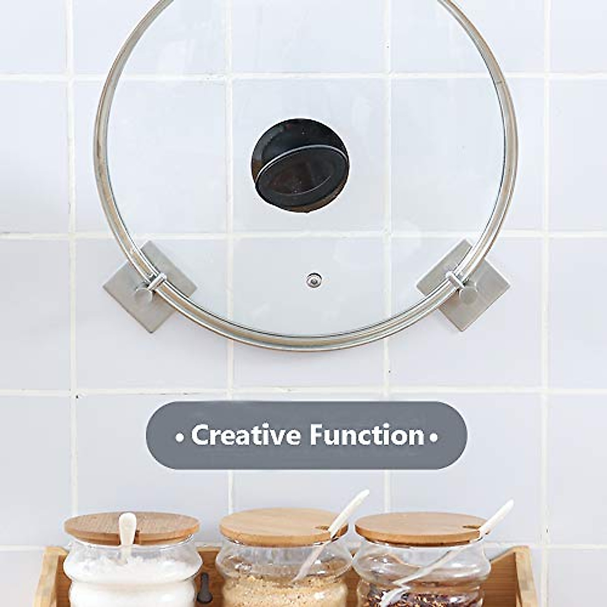 HANZE Adhesive Hooks Wall Hangers Heavy Duty Sticky Hooks Waterproof Stainless Steel Hanger Towel Holder Stcik on Hooks for Hanging Bathroom Kitchen Home Organizer - 4 Pack