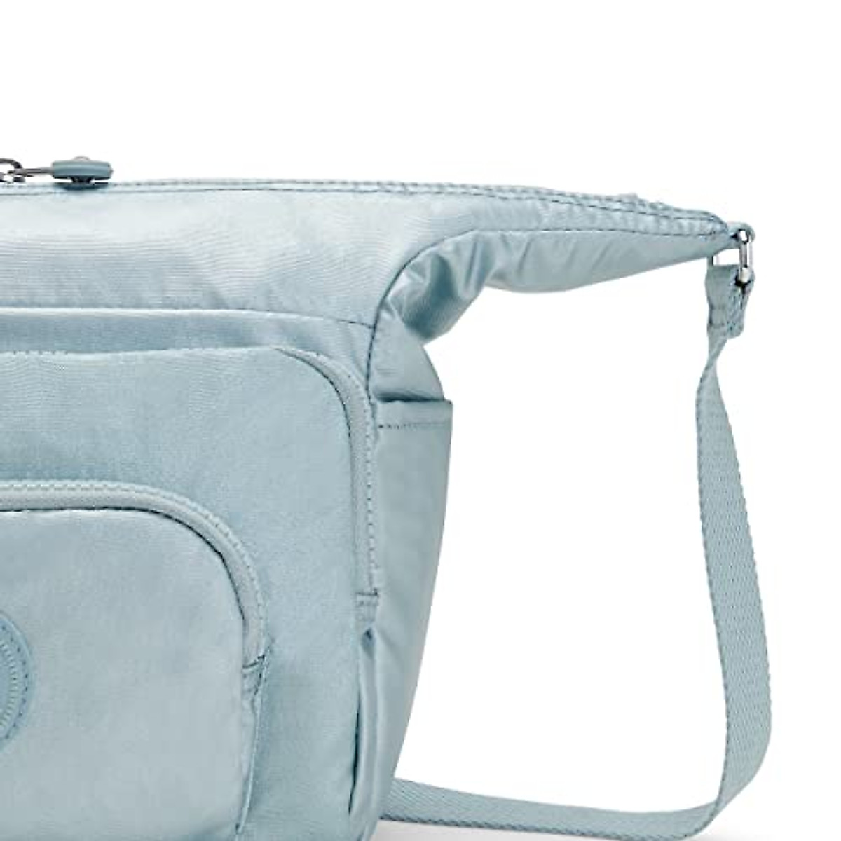 Kipling Womens Women's Erica Small Bag, Jetset Traveller, Small Handbag, Polyester Crossbody Bag, Pearl Teal Metallic, 10.5 L x 7.25 H 5.75 D US