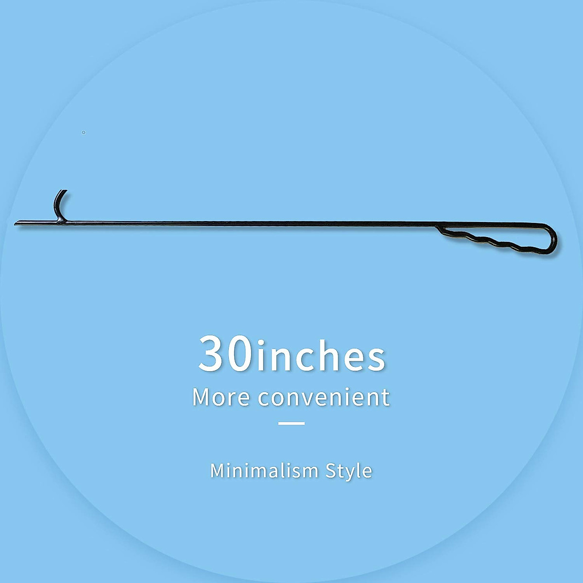BBQMFG 30 Inch Long Fire Poker for Fire Pit and Fireplace, Outdoor fire Pit Poker Stick, Rust Resistant Black Finish, Minimalism Style…