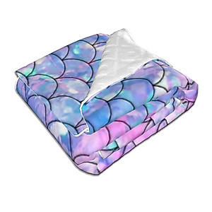 Mermaid Scales Baby Blanket for Girls Soft Plush Throw Blanket for Baby Girl, Toddler Newborn Nursery Bed Blanket Stroller Crib Shower Gift 40x30 Inches