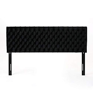 Christopher Knight Home Jezebel Tufted Velvet Headboard, King / Cal King, Black / Black