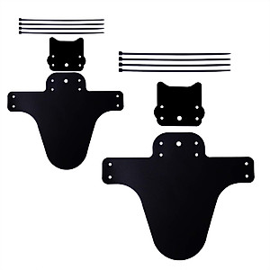 Honbay 2PCS Mountain Bike Folding Fenders Bicycle Mudguards with 8PCS Zip Ties for Front Tire