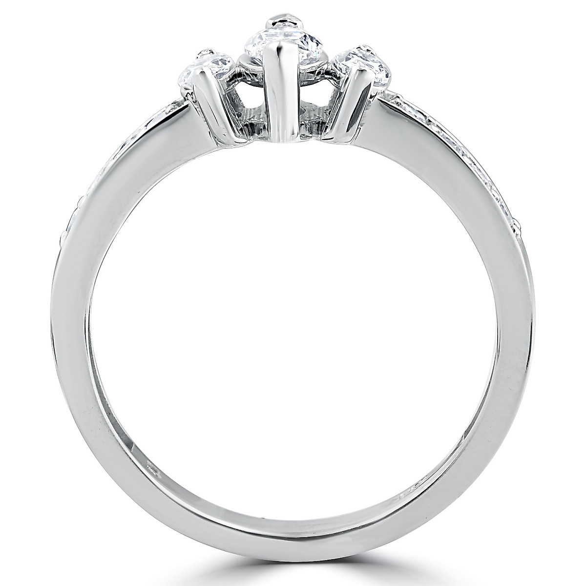 P3 POMPEII3 1ct 3-Stone Marquise Diamond Engagement Ring 14K White Gold - Size 8