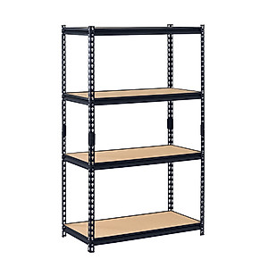 Edsal 36"W x 18"D x 60"H Four-Shelf Steel Shelving, Black