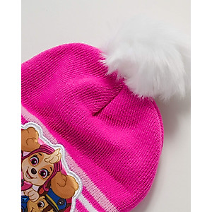 Nickelodeon Girls' JoJo Siwa or Paw Patrol Winter Hat, Gloves or Mittens, and Gaiter Set (2-7), Size Age 2-4, Paw Patrol, Mittens