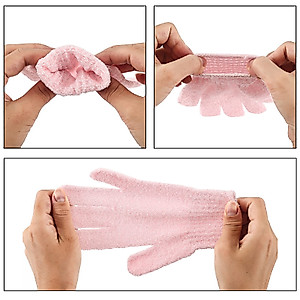 3 Pairs Exfoliating Gloves,Double Sided Exfoliating Glove,Exfoliating Body Scrub,Body Scrubber Shower Gloves,Bath Exfoliating Glove for Shower,Spa,Massage and Body Scrubs,Dead Skin Cell Remover