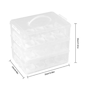 RENFANSHOP 3 Tier Cupcake Packing Box with Lid，Cupcake Muffin Carrier with Lid White Cakes Food Transporter Container Holds 36 Cupcakes or 3 Large Cakes Food with 3 Tier Stackable Layer Insert