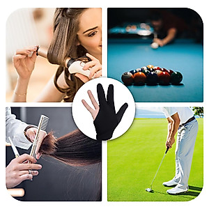 Comanlai Professional Heat Resistant Gloves for Hair Styling - 3 Finger Mittens Curling Wand Glove Barber Glove Reusable Hair Dye Heat Protector Glove Protection Gloves