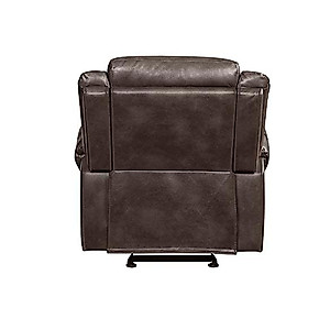 Acme Furniture Leather Motion Recliner with Tight Back and Seat, Brown