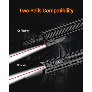 TOUGHSOUL Tactical Flashlight Green Red Laser Sight Combo, 1450 Lumen Picatinny Rail MLOK Mounted Rechargeable Rifle Flashlight (Red Laser)