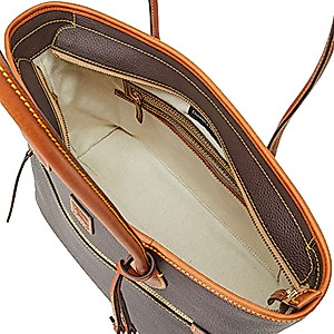 Dooney & Bourke Women's Tote in Pebble Grain Leather, Medium Sized Handbag with Leather Straps, Brown Tomorrow