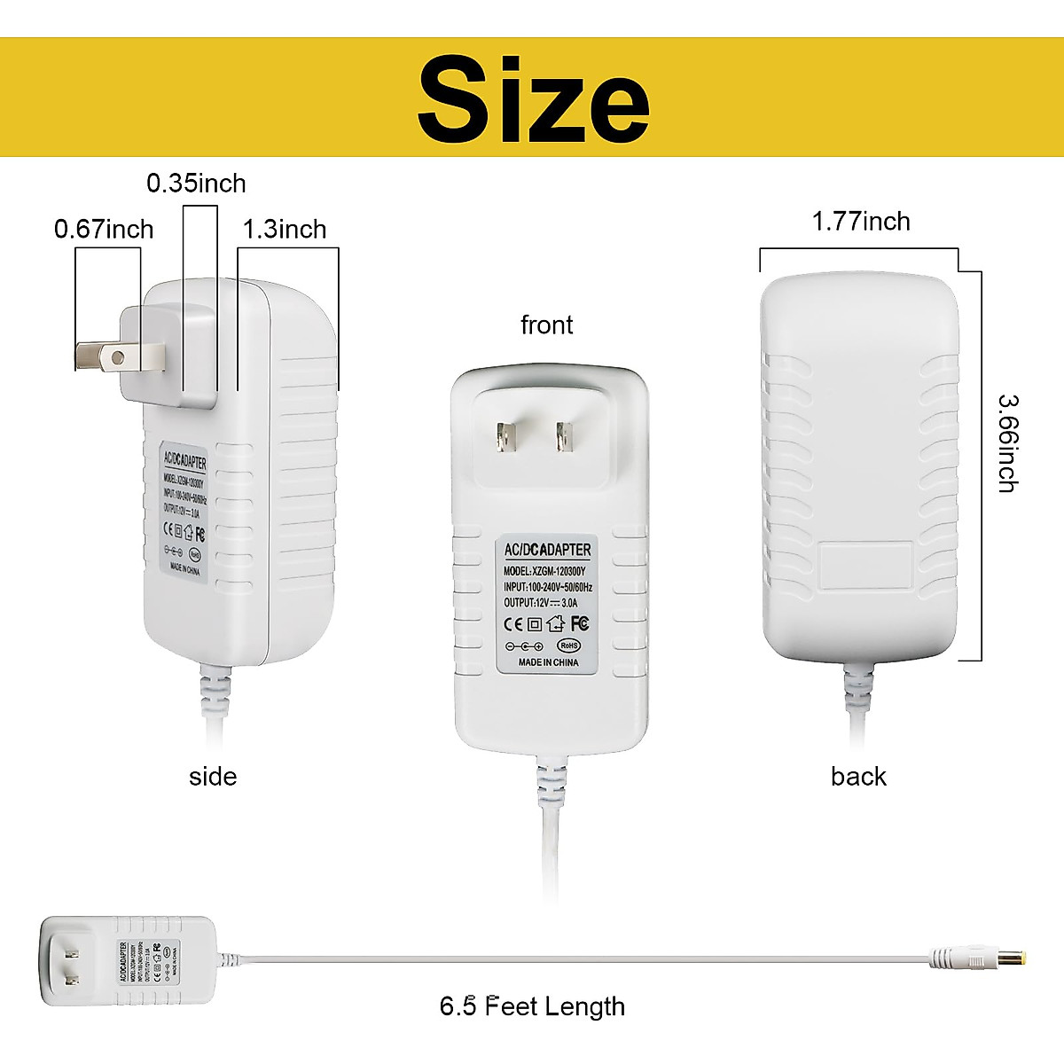 UAUSE 12V 3A Replacement for 4moms mamaroo Power Cord,for 4moms mamaroo 2/4,Rockaroo Baby Swings Charger,Compatible with mamaroo 2015 Infant Seat Bouncer (6.4Ft Length)