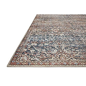 Chris Loves Julia x Loloi Jules Collection JUL-06 Denim / Spice 7'-6" x 9'-6" Area Rug