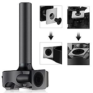 SpeTool CNC Spoilborad Surfaing Router Bit 1" Cutting Diameter 2+2 Flute with 1/4" Shank Router Planning Dado Cleaning Planer Bit