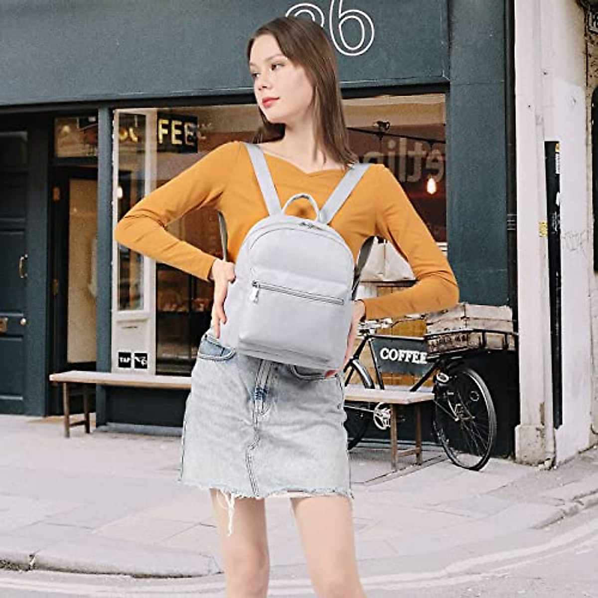 LOVEVOOK Mini Backpack Purse Small Cute Fashion Light Grey Backpack for Women Wear-resistant